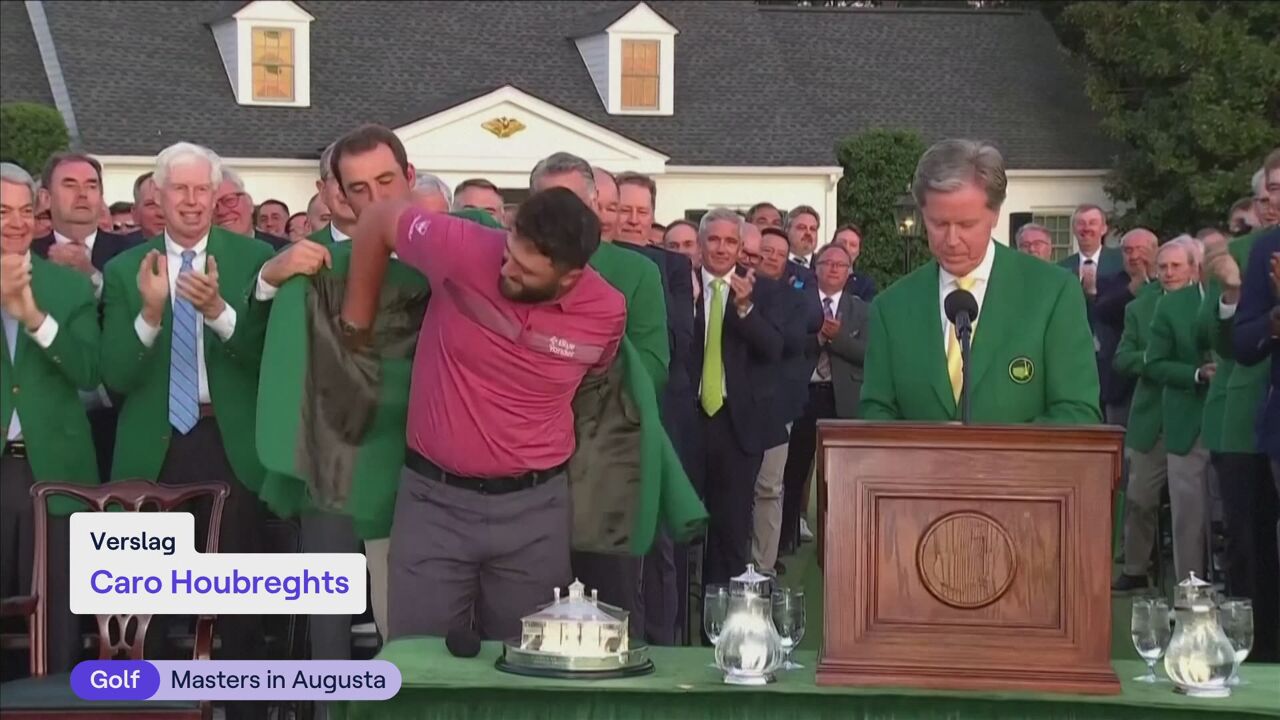 Jon Rahm verovert het groene jasje na winst in de Masters Golf | sporza