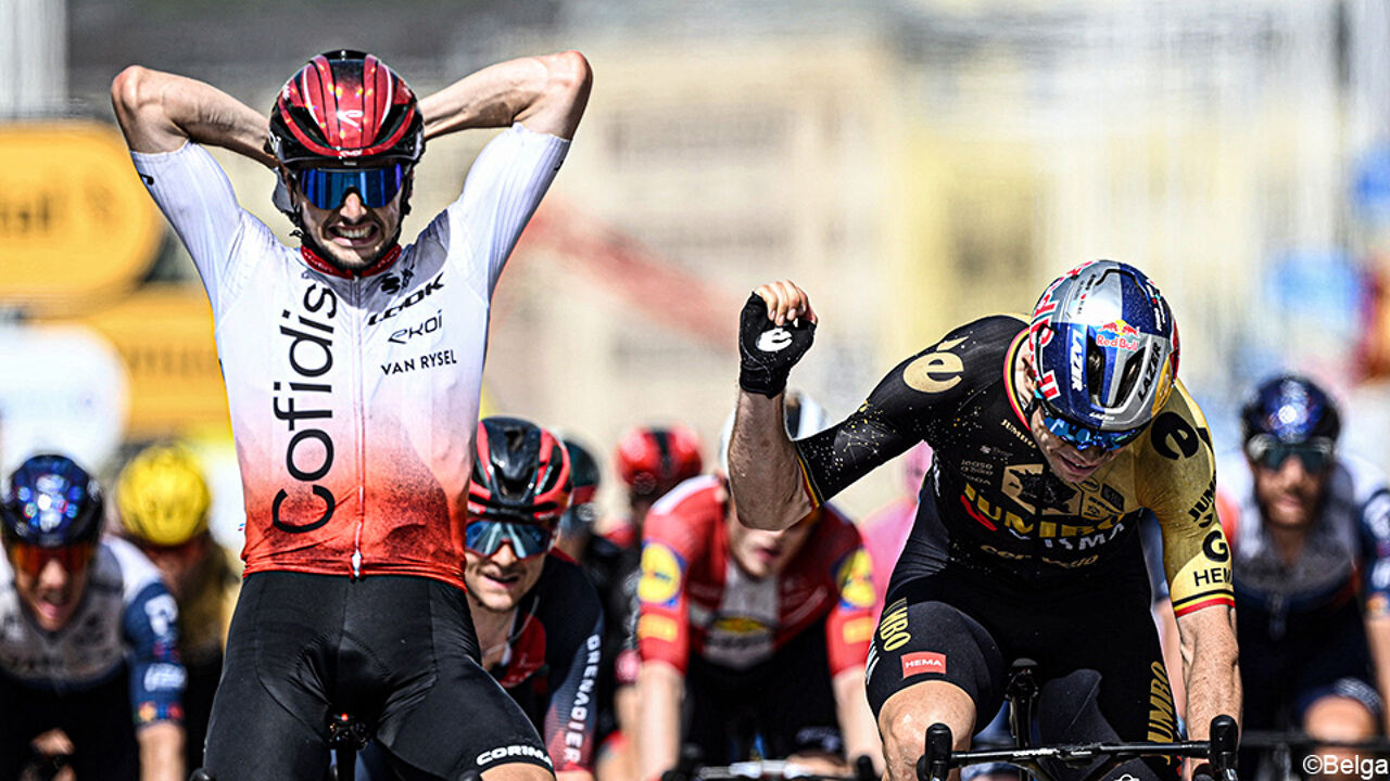 Met een ferme vloek: Victor Lafay zet Wout van Aert een pad in de korf ...