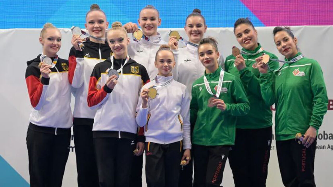 Belgisch trio verovert gouden plak op EK acrobatische gymnastiek | sporza