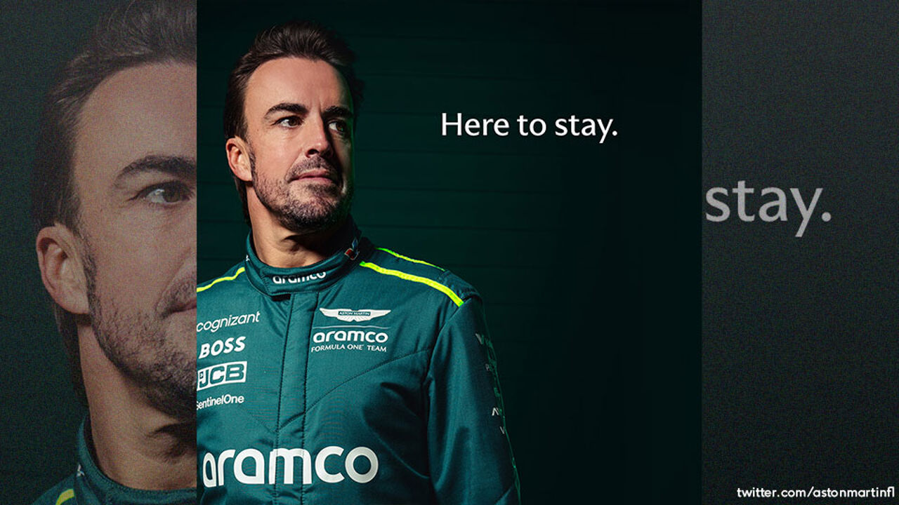 Fernando Alonso (42) past voor de stoelendans en blijft tot 2026 bij Aston Martin | sporza