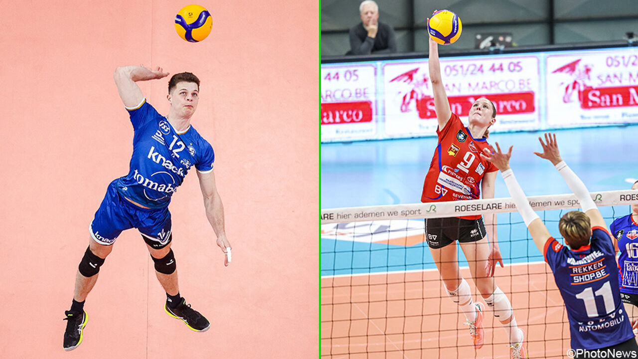 Seppe Rotty en Manon Stragier Volleybalspeler en -speelster van het ...