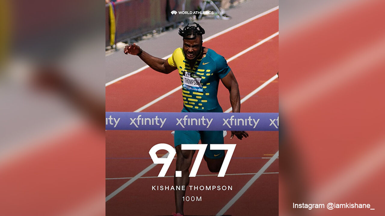 Jamaicaan Kishane Thompson knalt in 9"77 (!) naar olympisch ticket en ...