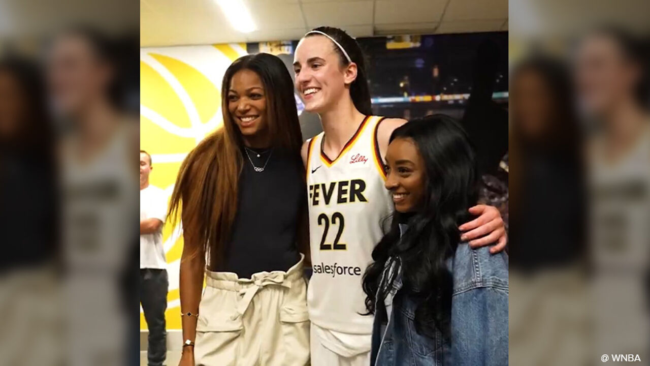 Simone Biles en Gabby Thomas stuwen Caitlin Clark naar nieuw WNBA ...
