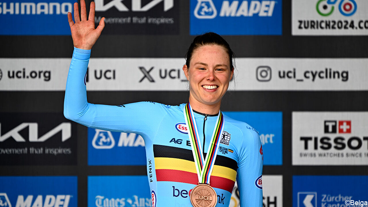 BRONS! Julie De Wilde zorgt in WK-tijdrit bij beloften voor eerste Belgische medaille in Zürich ...