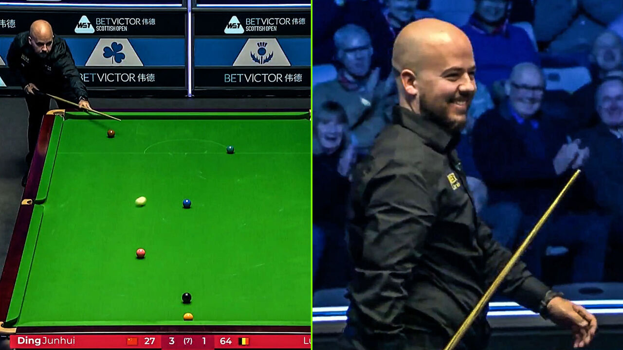 Luca Brecel kan zijn ogen niet geloven bij verbluffende geluksbal: "Dat ...