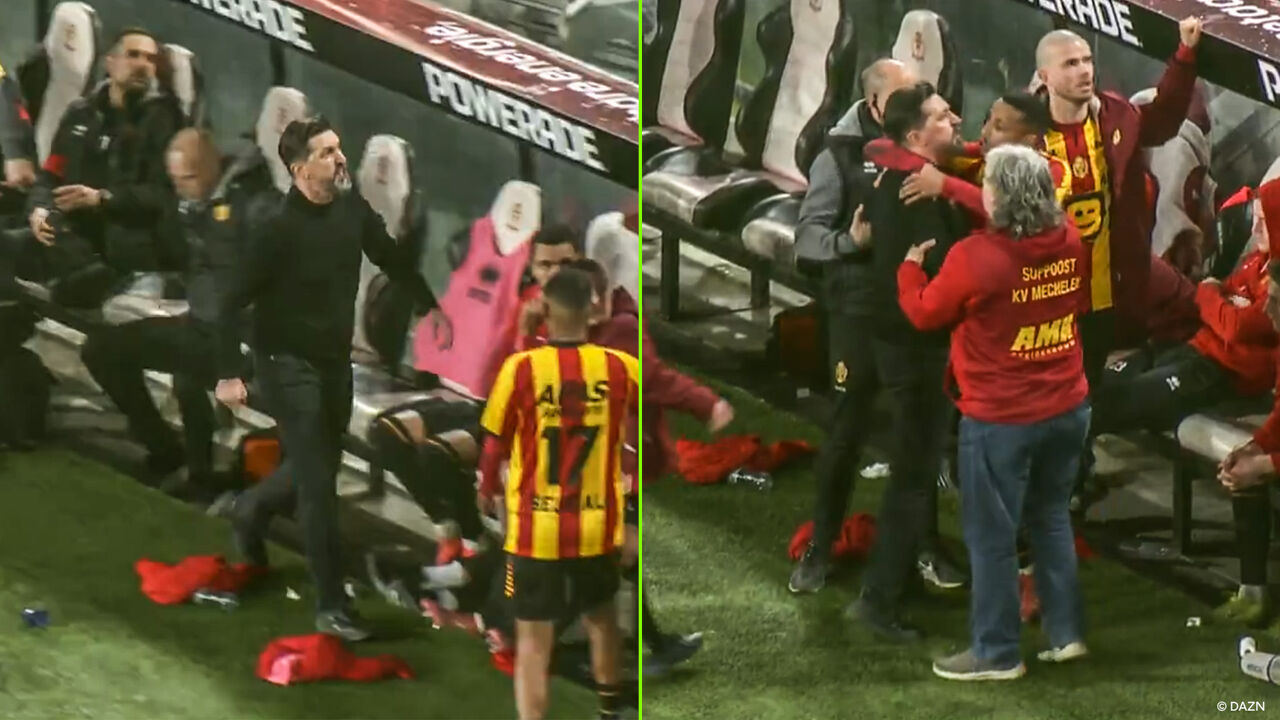 Furieuze Besnik Hasi gaat na late gelijkmaker van STVV bijna eigen fan ...