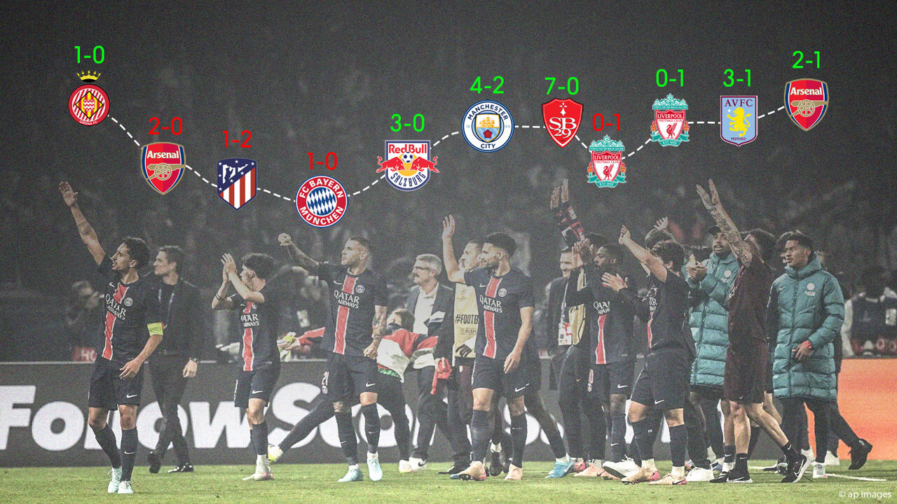 3 maanden geleden bijna de exit, dan de volledige Premier League opgerold: het parcours van PSG ...