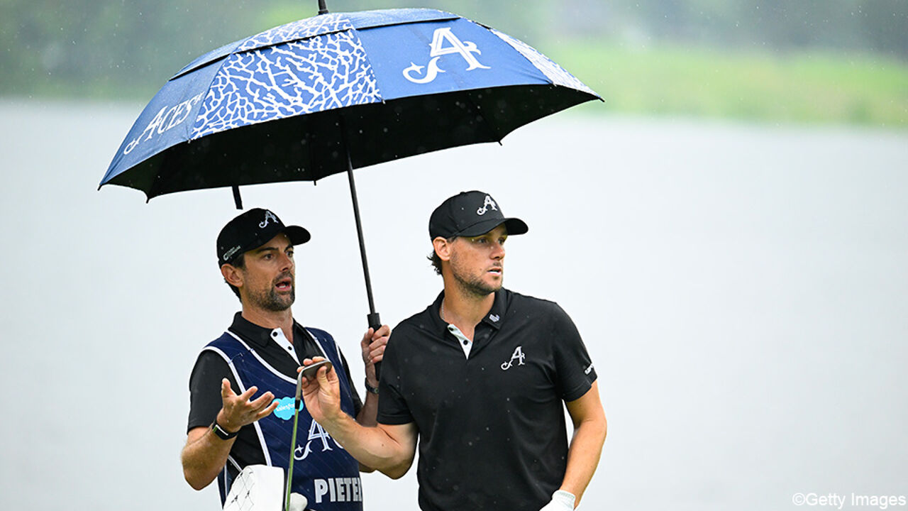 Bakken vol regen deren hem niet: Thomas Pieters claimt met ijzersterke ...
