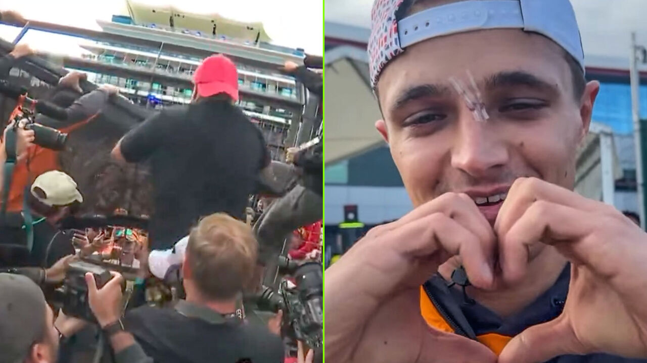 Met trofee én nieuw litteken: Lando Norris viert met pleisters op neus ...