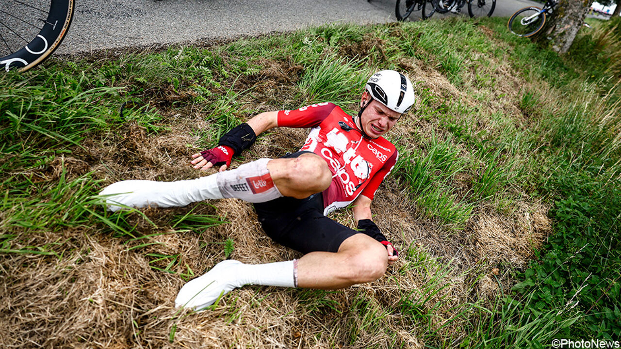 Lennert Van Eetvelt is blij dat hij nog in de Tour zit na val: "Het had veel erger kunnen zijn ...