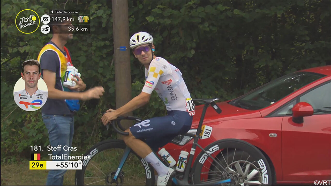 In tranen uit de Tour: zieke Steff Cras lost snel en moet de Ronde van ...