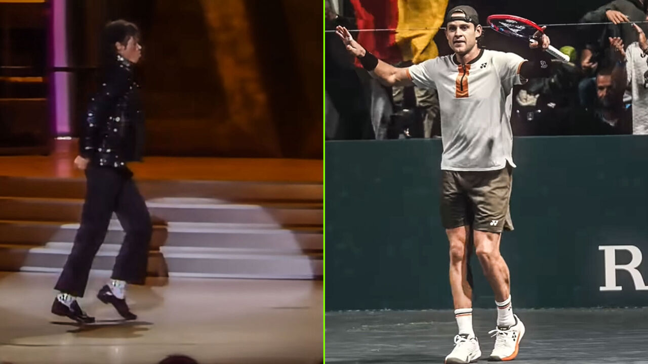 Nieuw in het arsenaal van tennisser Zizou Bergs: de iconische moonwalk | sporza
