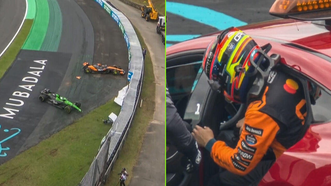 Drama in Brazilië: Oscar Piastri crasht vroeg in sprintrace en ziet ...