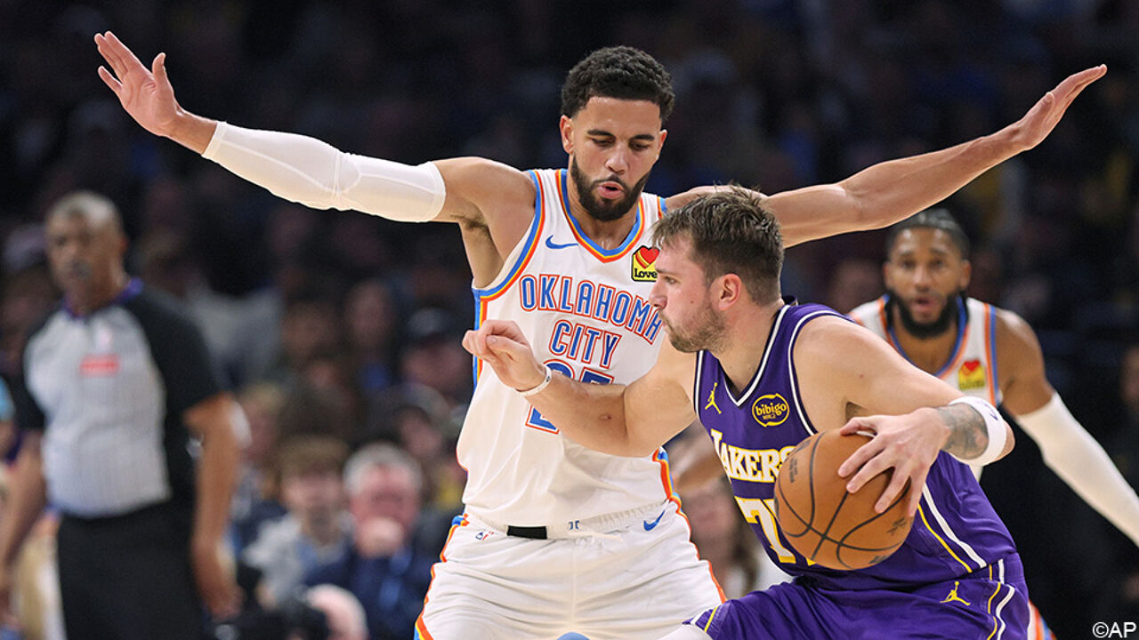 Ajay Mitchell stopt Luka Doncic af, OKC klopt Lakers in NBA | sporza