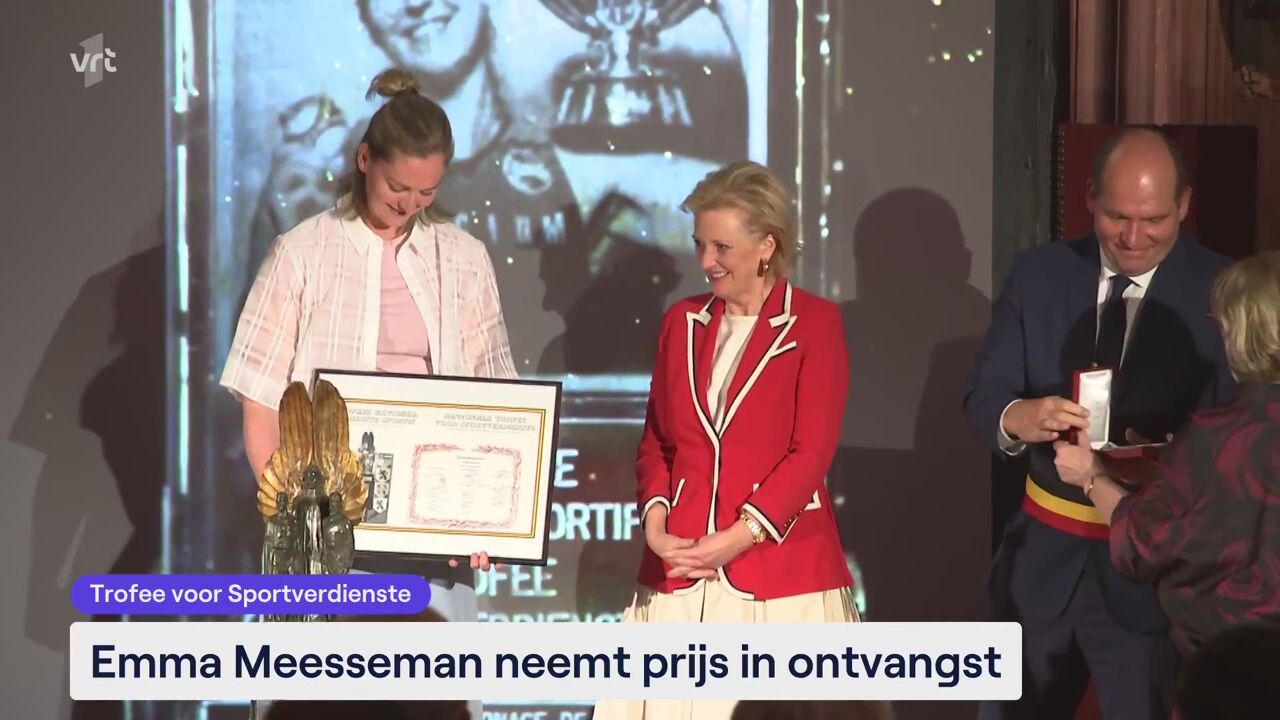 Meesseman neemt de Nationale Trofee voor Sportverdienste in ontvangst ...