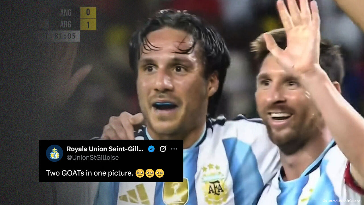 "Twee GOAT's in één foto": Kevin Mac Allister viert debuut bij Argentinië in de armen van Lionel ...