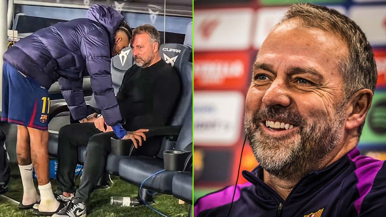 Wat spookte er door zijn hoofd? Flick verklaart bijzonder moment met Raphinha: "Ik wilde even ...