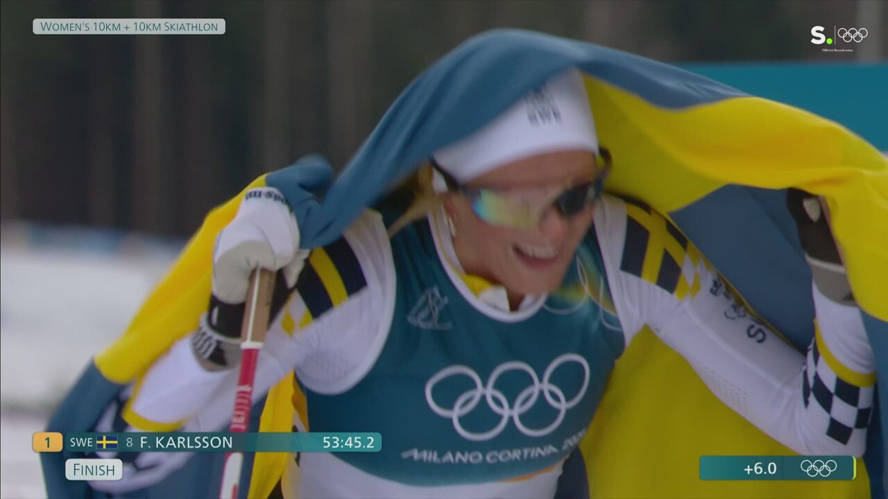 Frida Karlsson pakt goud voor Zweden in skiatlon: bekijk het ruim ...
